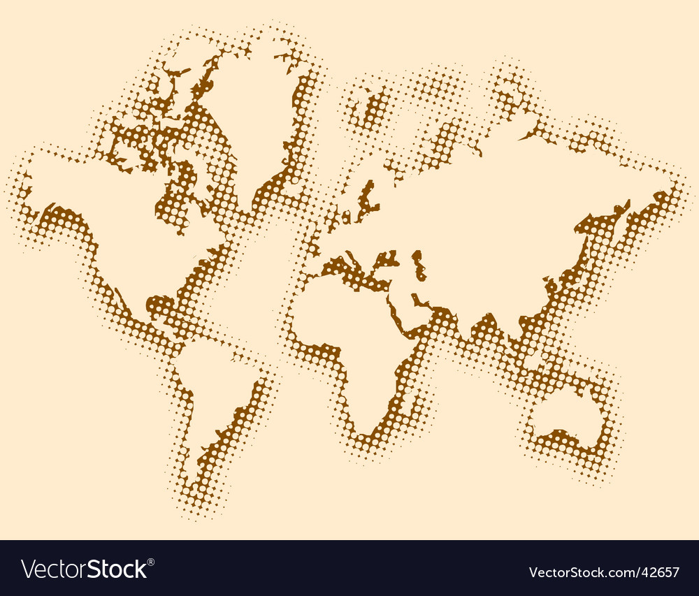 Halftone map Royalty Free Vector Image - VectorStock