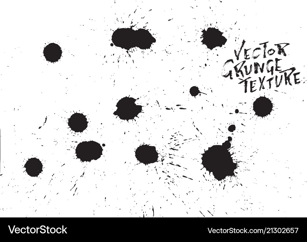Handdrawn grunge texture abstract ink drops Vector Image