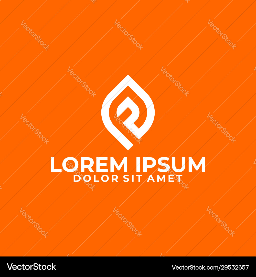 Initial letter fp fj pf fpj logo template Vector Image