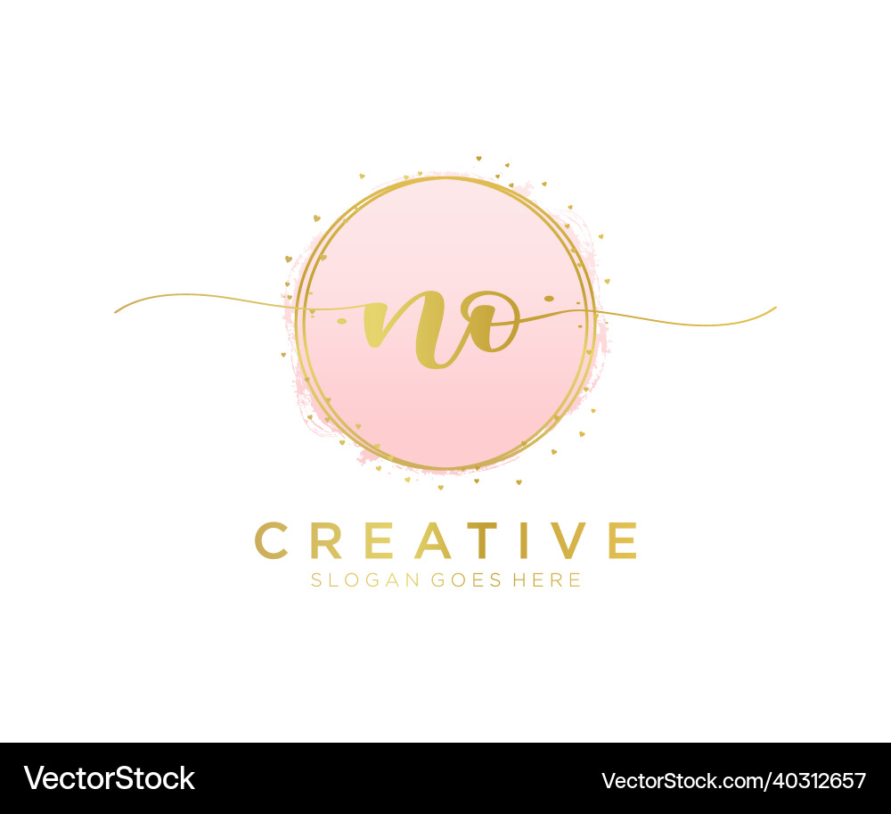Initial no feminine logo usable for nature salon Vector Image