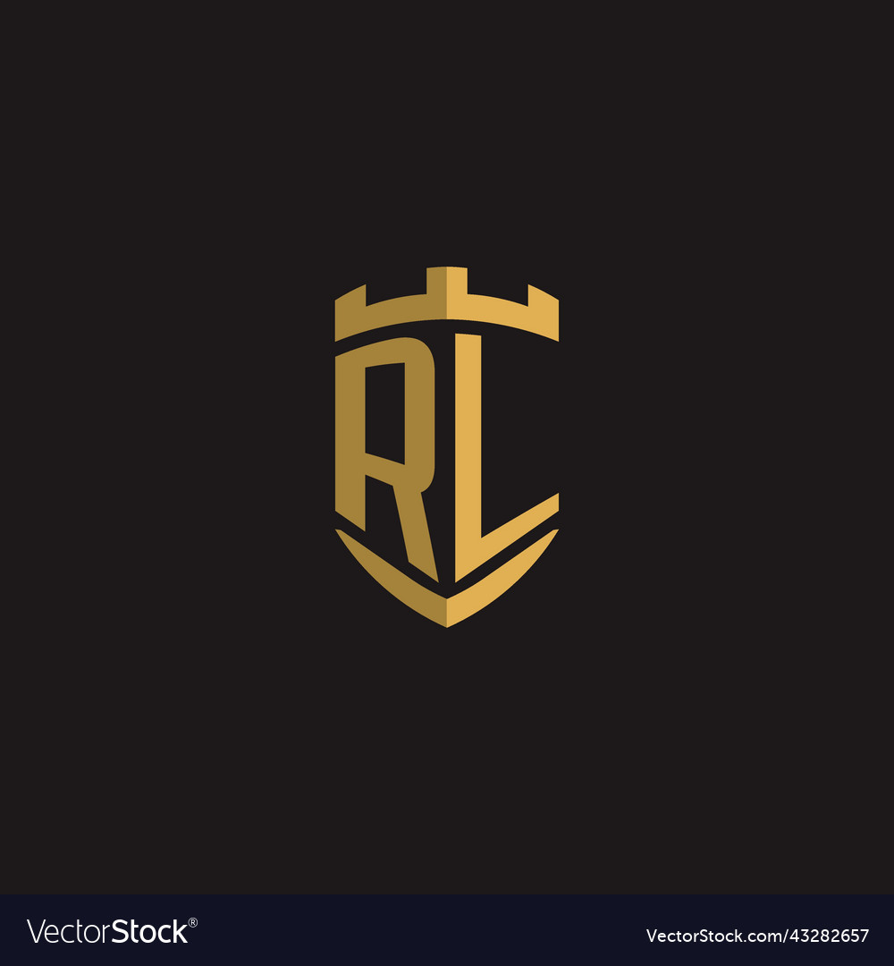 Initials rl logo monogram with shield style design