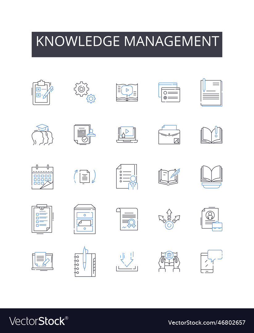 Knowledge management line icons collection talent Vector Image Knowledge management line icons collection talent Vector Image