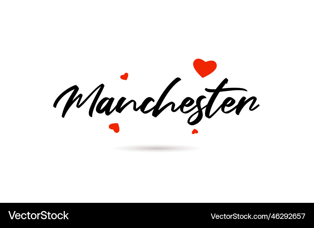 Manchester handwritten city typography text Vector Image