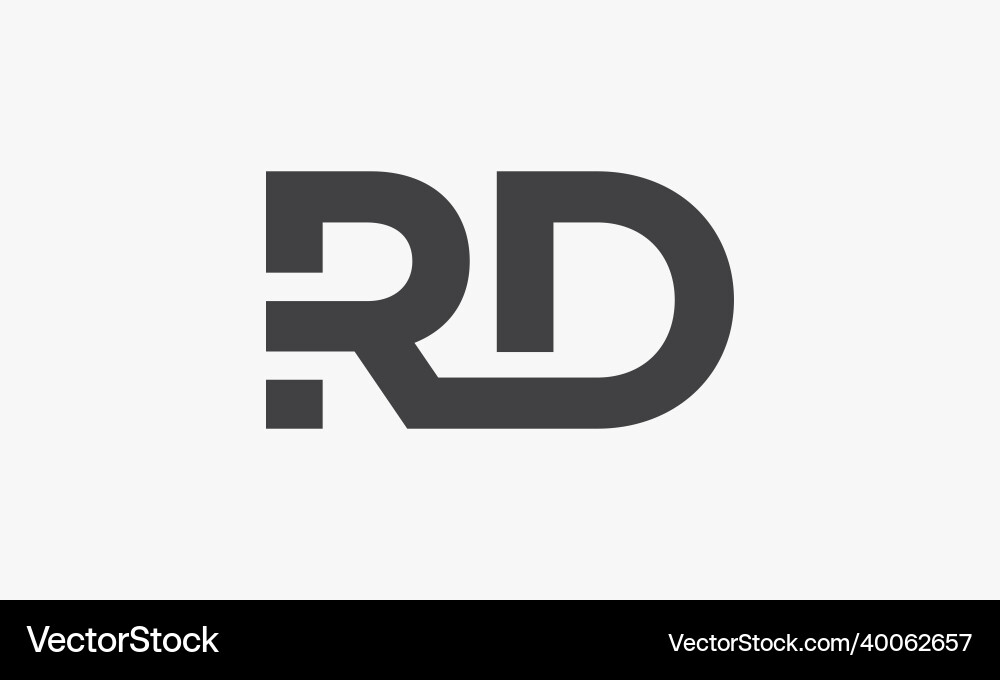 Rd letter logo concept isolated on white Vector Image