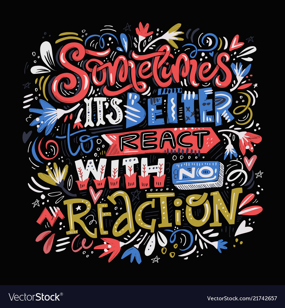 React with no reaction Royalty Free Vector Image