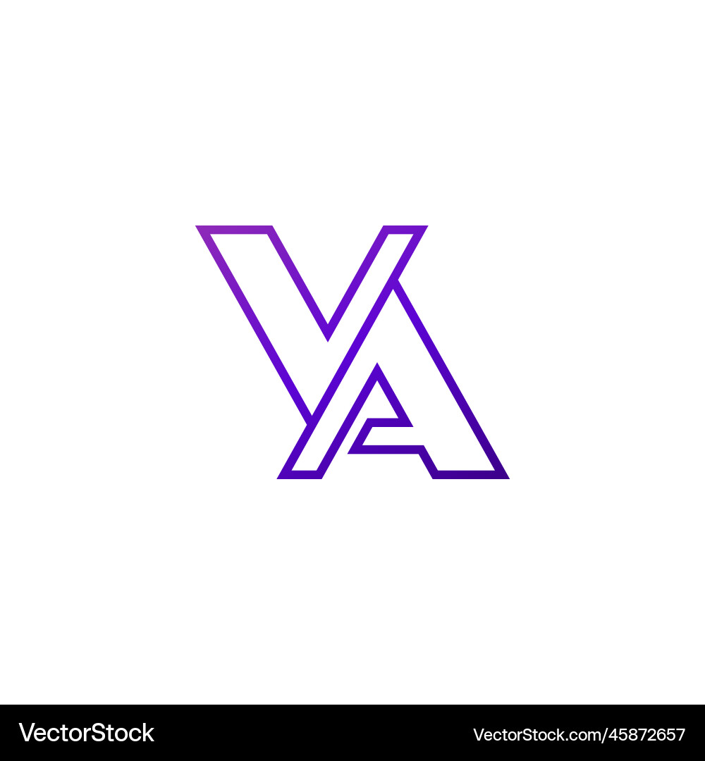 Va letters logo on white monogram outline design Vector Image