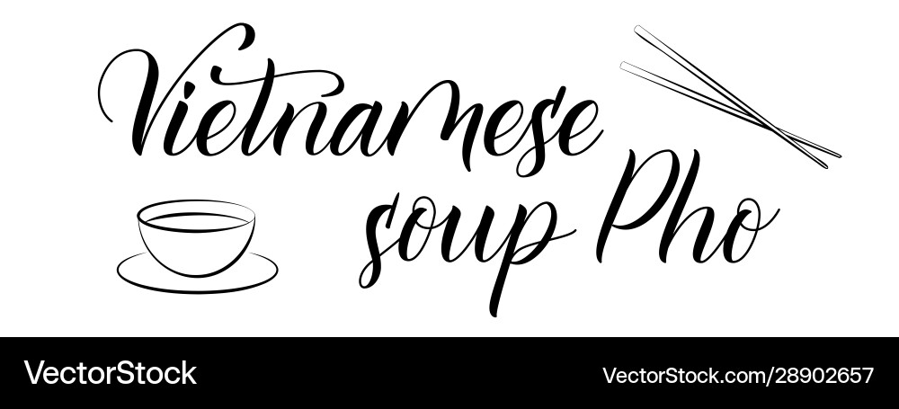 Vietnamese soup pho isolated on white Royalty Free Vector