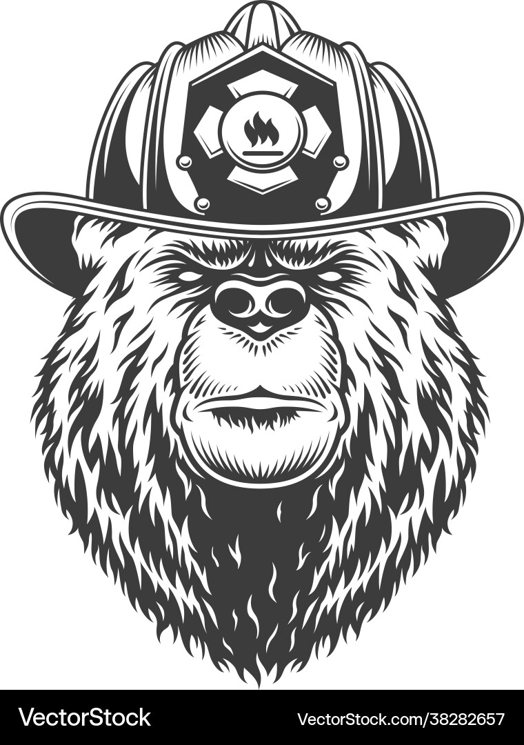 Vintage monochrome firefighting concept Royalty Free Vector