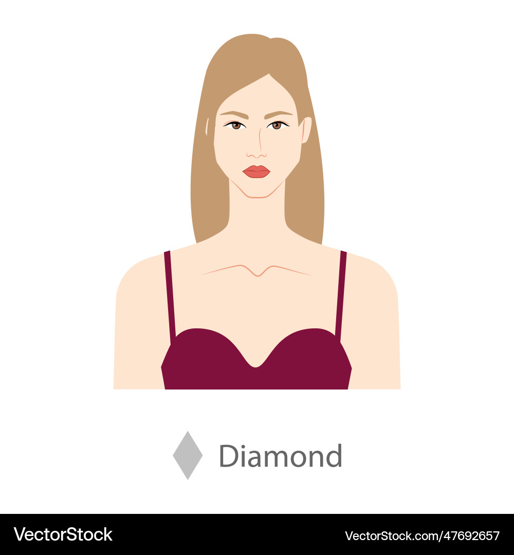 Women face diamond shape type with text diagram Vector Image