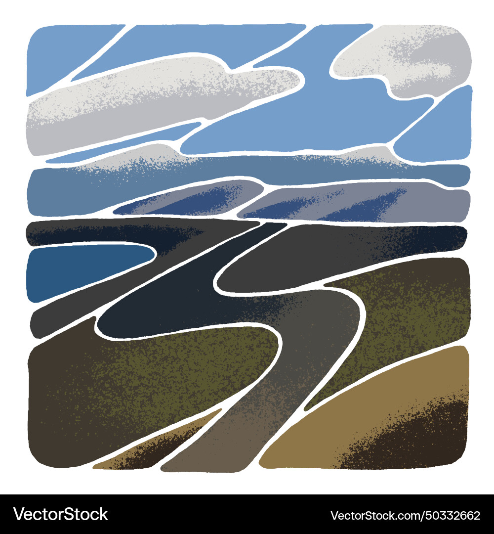 Abstract countryside landscape meadow view Vector Image