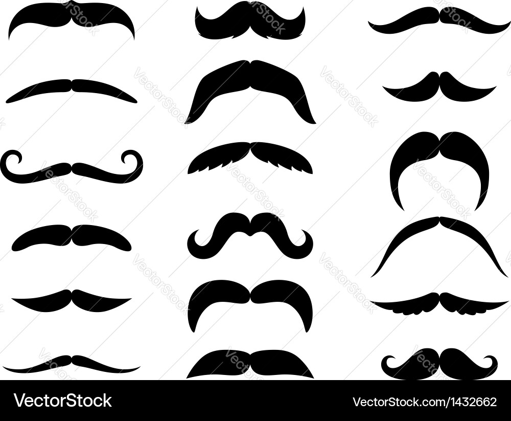 Black moustaches Royalty Free Vector Image - VectorStock