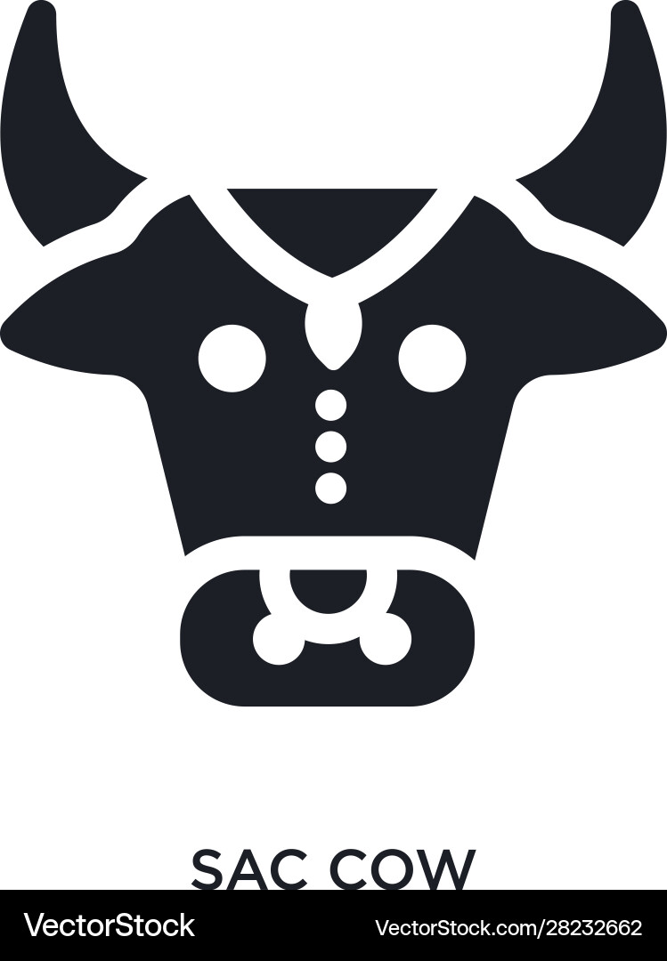 Black sac cow isolated icon simple element from Vector Image