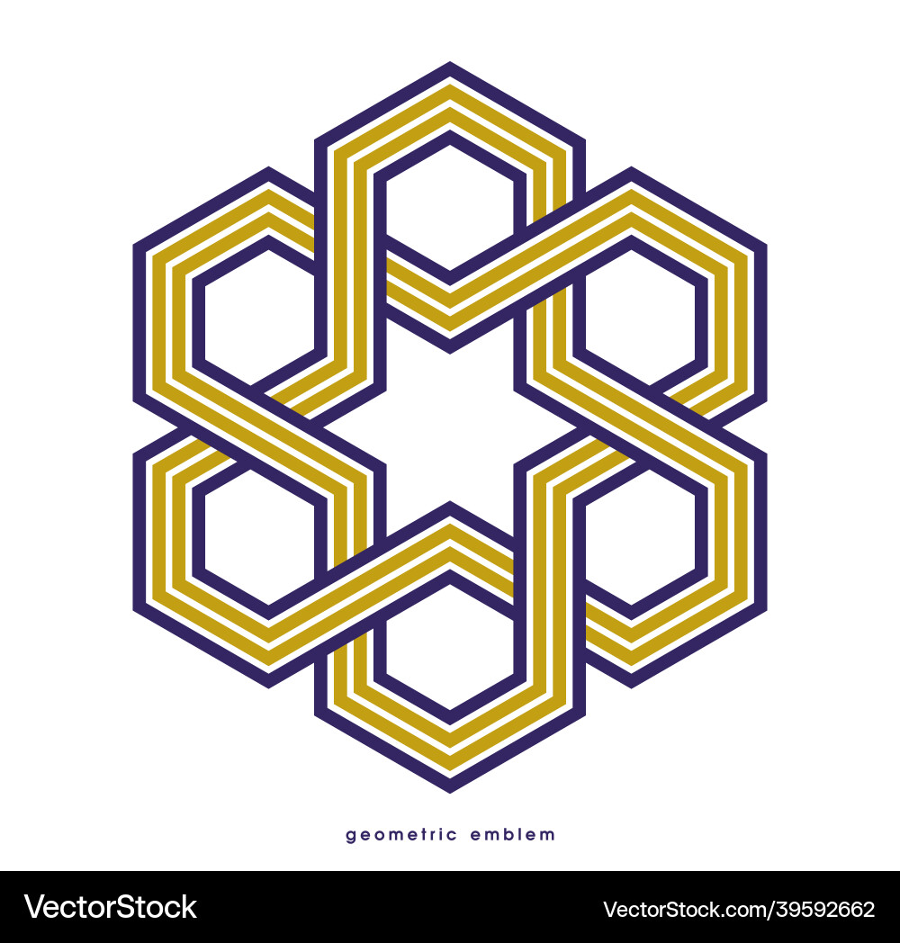 Geometric line art logo isolated on white Vector Image