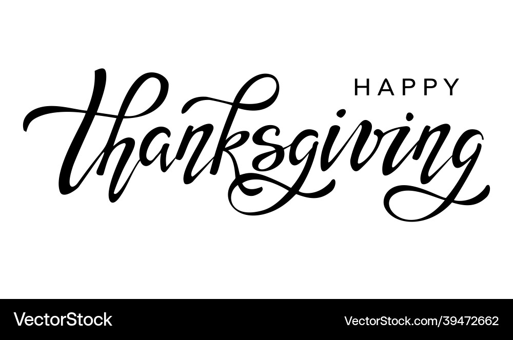 Hand drawn thanksgiving lettering celebration Vector Image