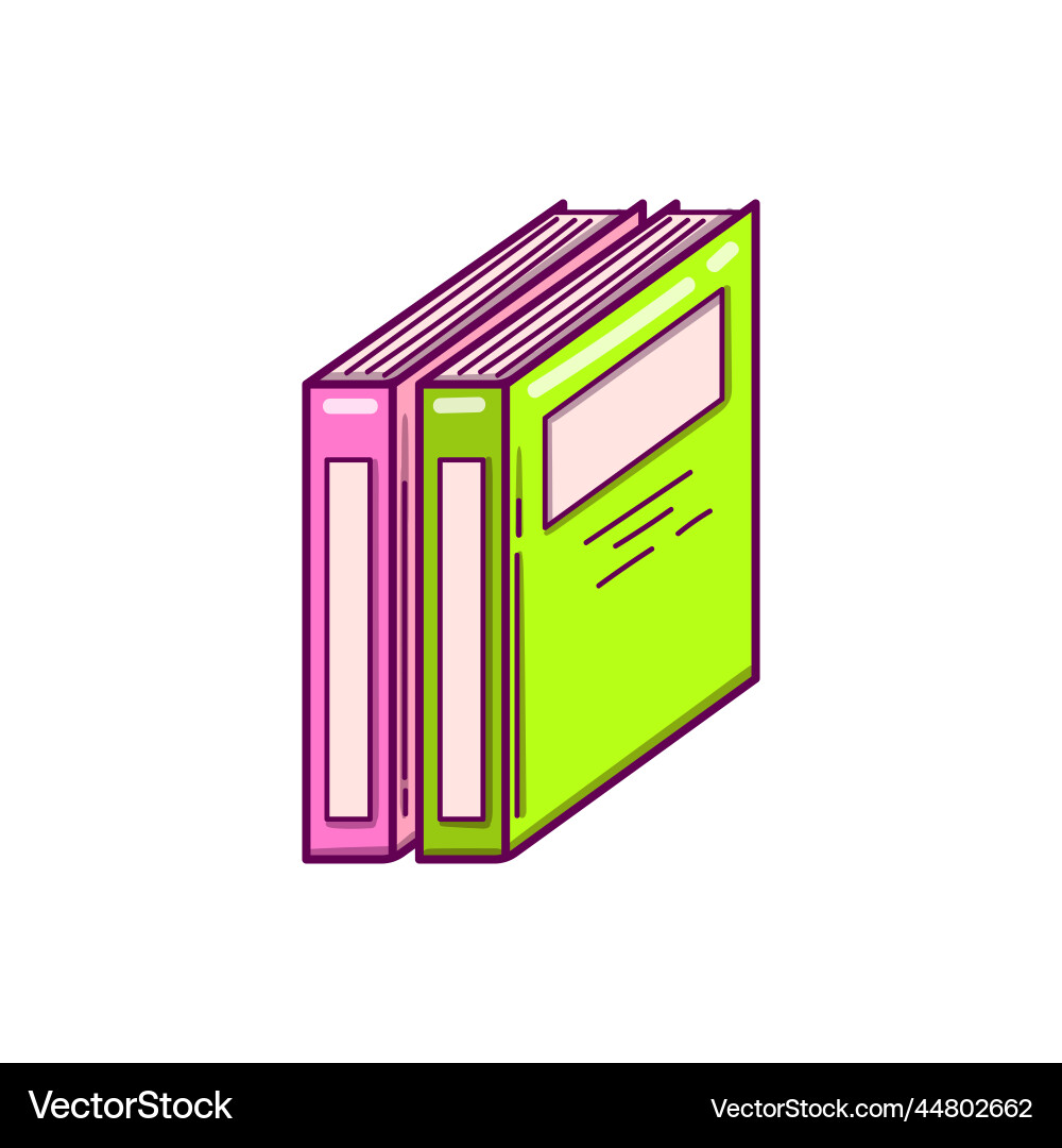 Hand drawn two books in doodle style isolated Vector Image