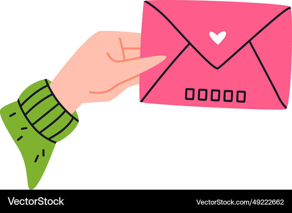 Human hand hold letter in sealed envelope Vector Image