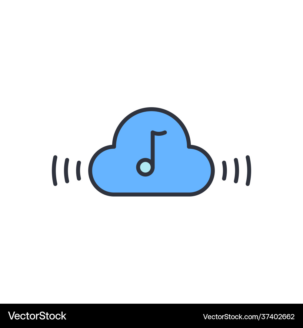Music streaming service icon isolated on white Vector Image