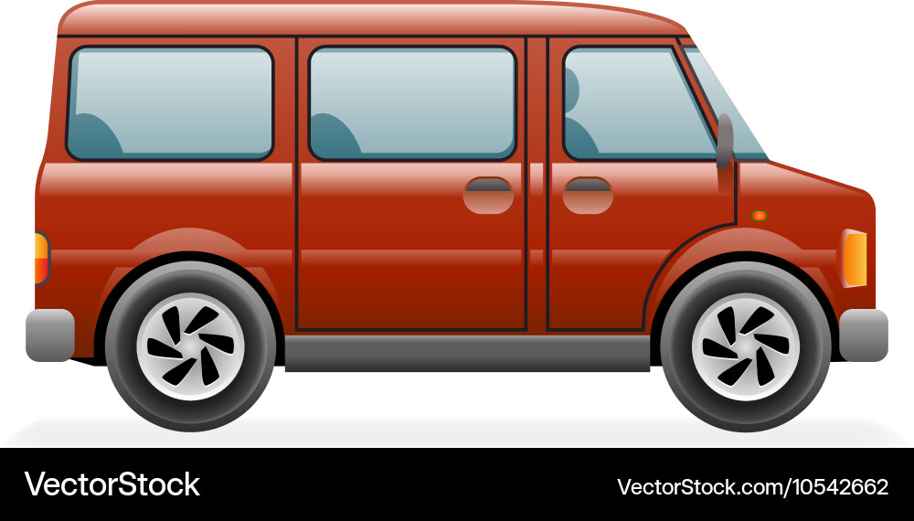 Retro Van Car Icon Isolated Realistic 3d Design Vector Image
