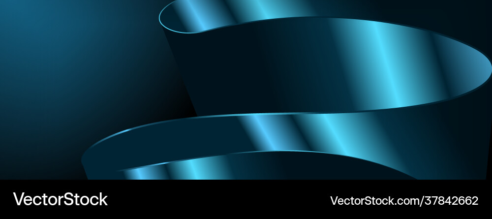 Simple minimalist dark silver blue with ribbon Vector Image