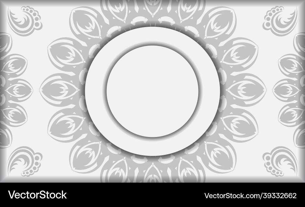 White banner template with mandala ornaments Vector Image