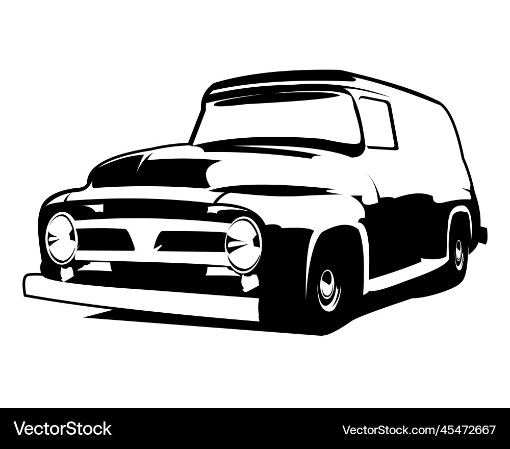 1952 chevrolet panel van emblem logo silhouette Vector Image
