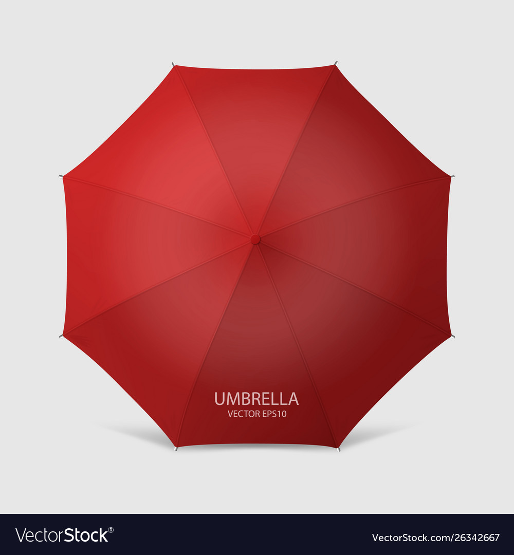 3d realistic render red blank umbrella icon Vector Image
