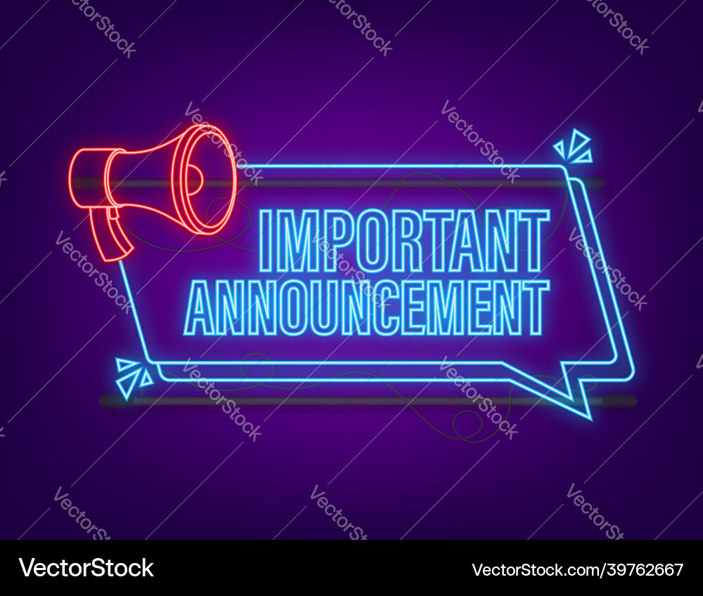 Banner with important announcement blue Royalty Free Vector