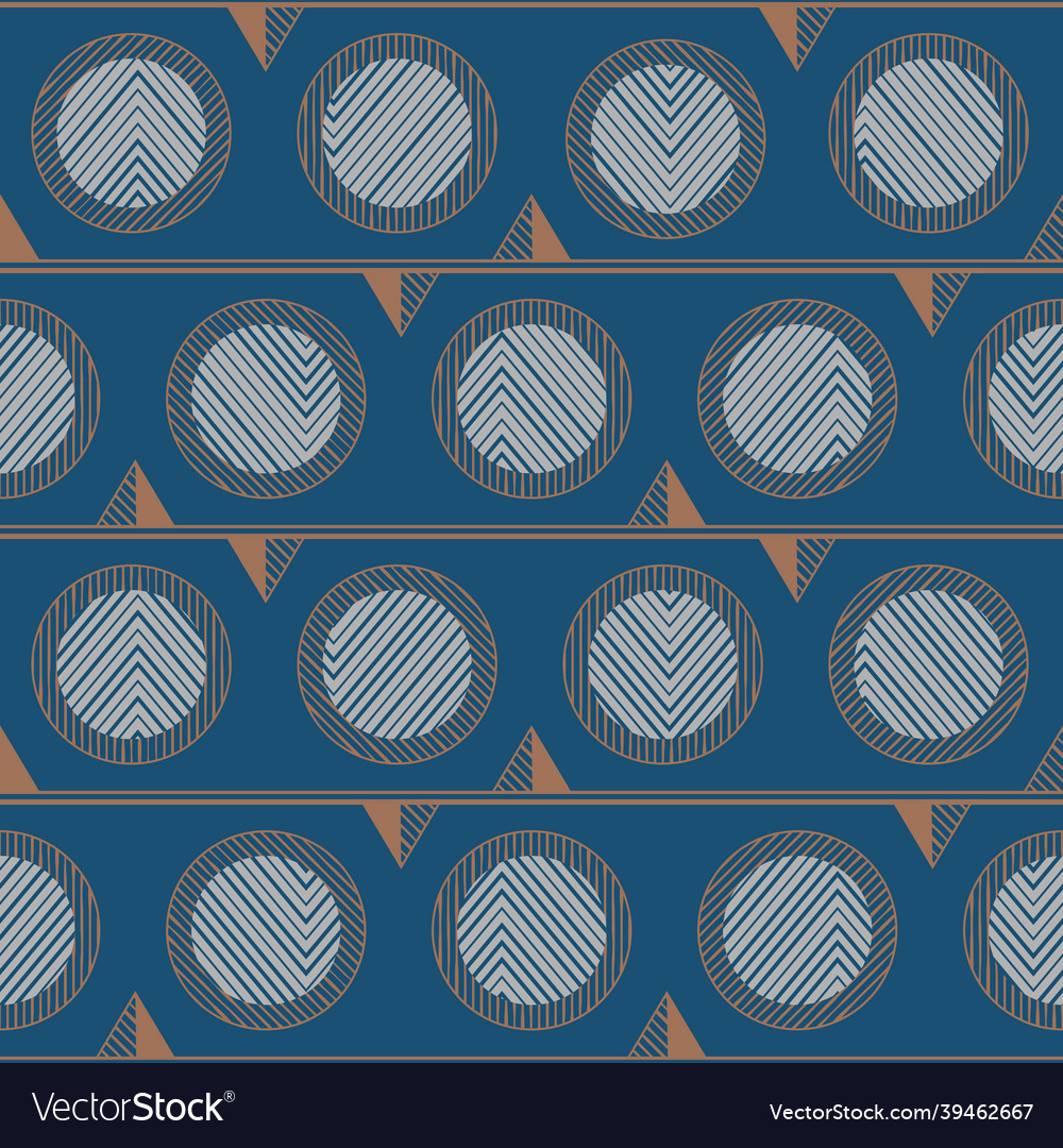 Blue retro circle pattern Royalty Free Vector Image