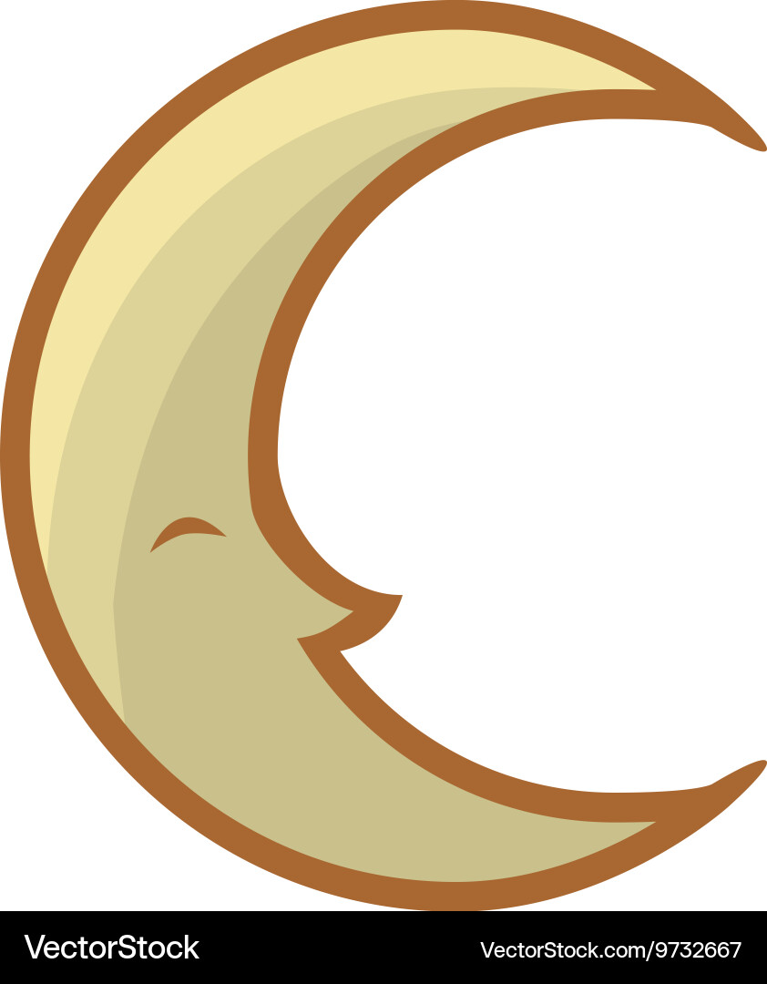 Cartoon moon icon night concept graphic Royalty Free Vector