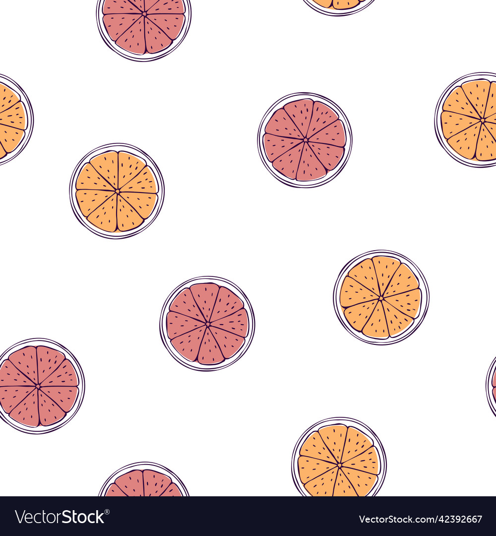 Citrus fruits pattern Royalty Free Vector Image