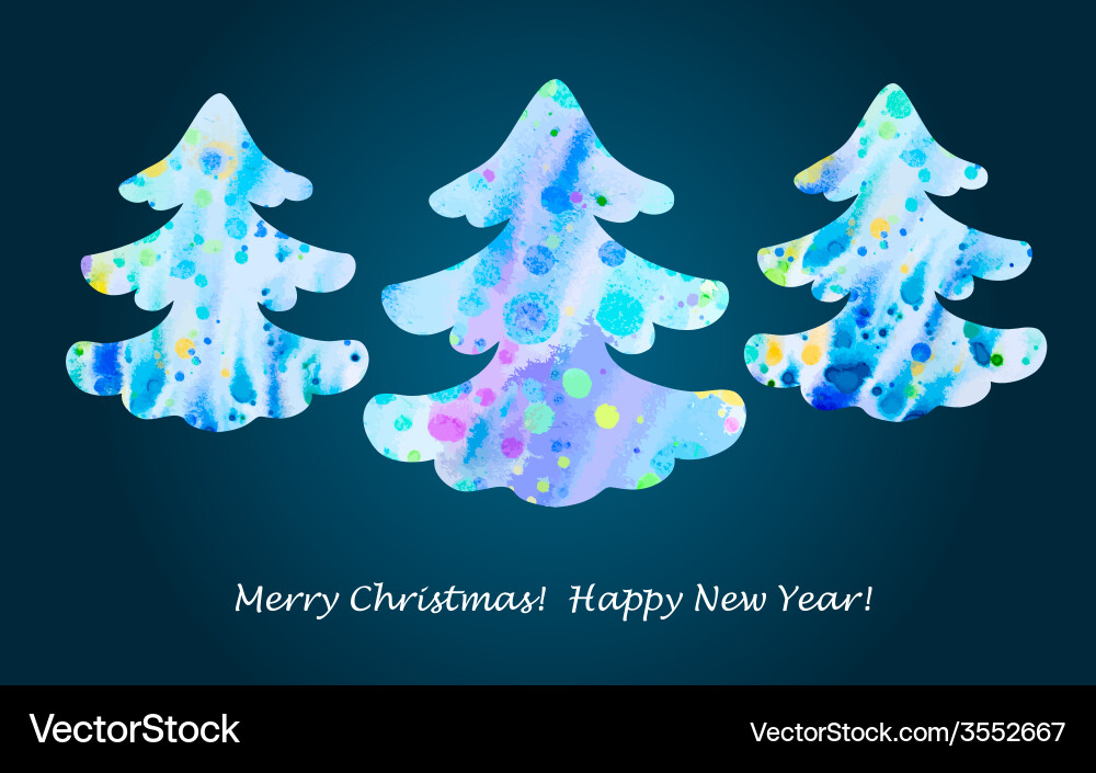 Colorful watercolor abstract christmas tree Vector Image