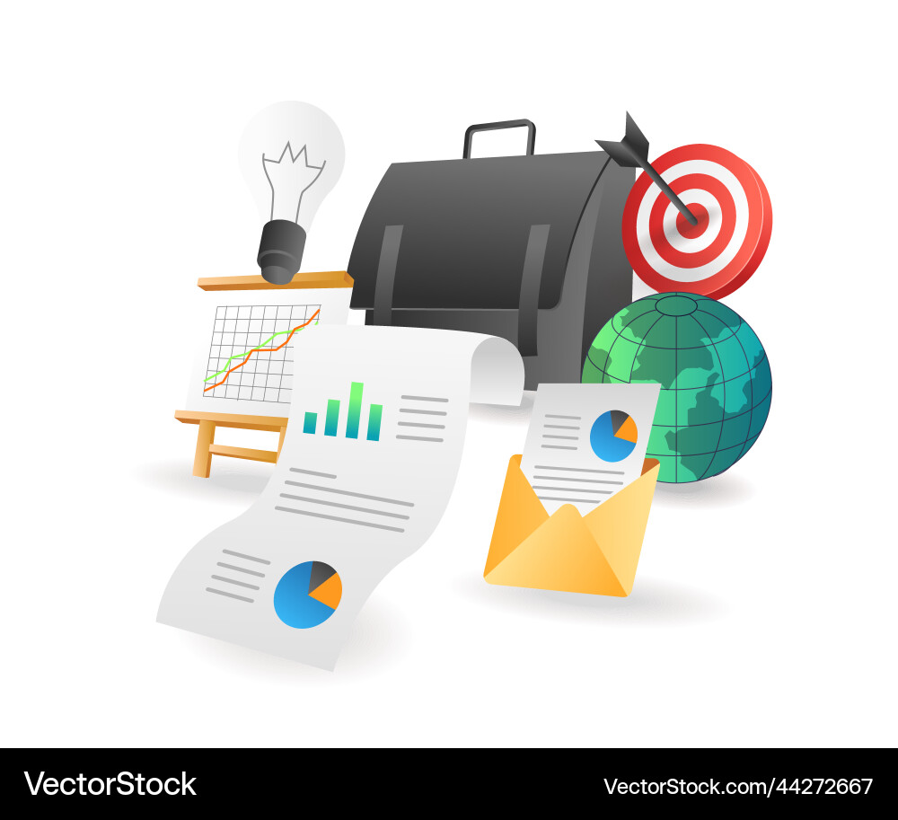 Flat isometric concept investment business data Vector Image