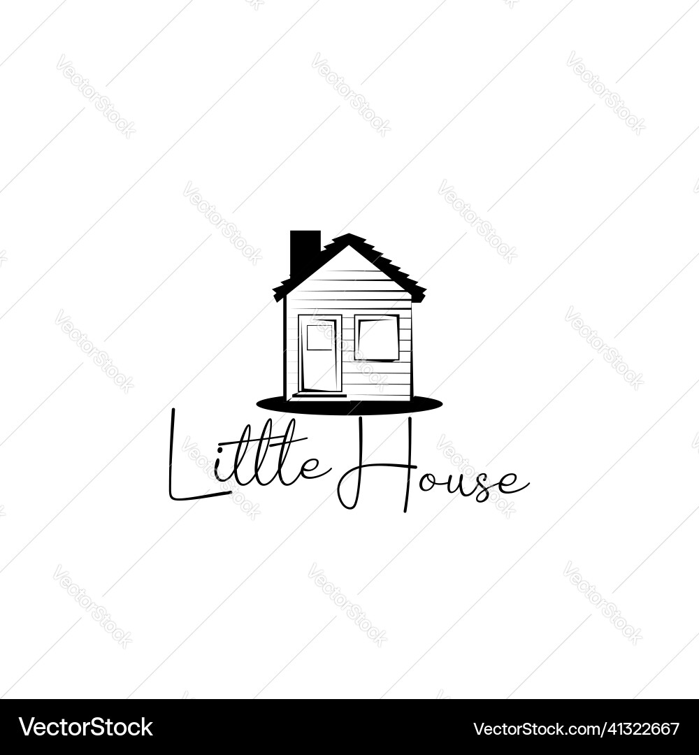 Home little house logo design template Royalty Free Vector