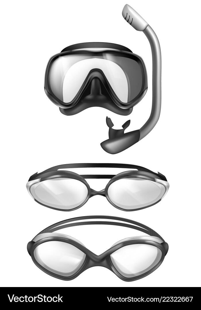 Mask for diving goggles swimming Royalty Free Vector Image