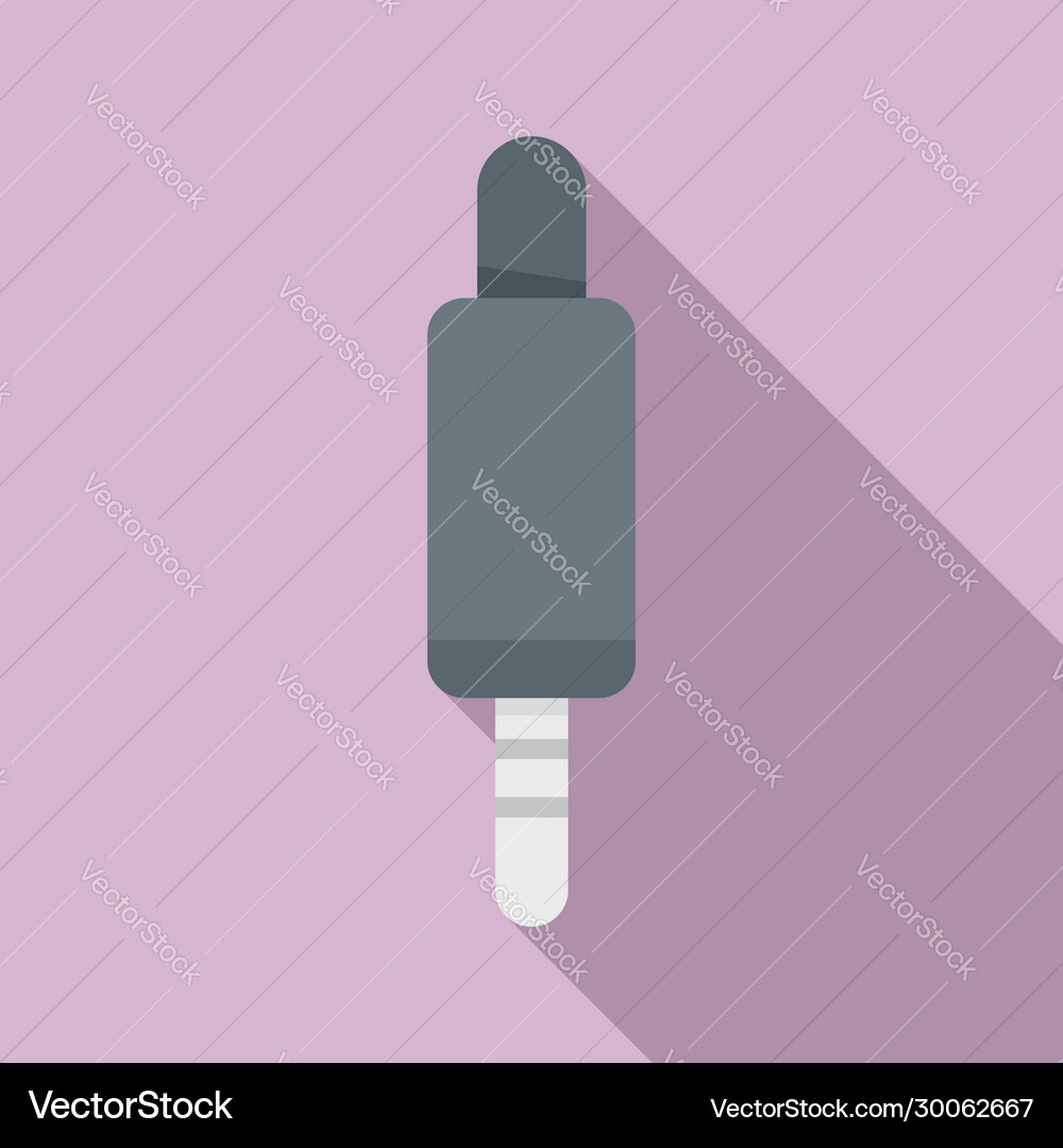 Phone headphones plug icon flat style Royalty Free Vector