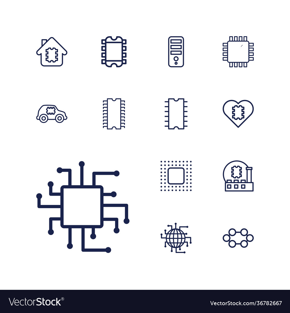 Processor icons Royalty Free Vector Image - VectorStock
