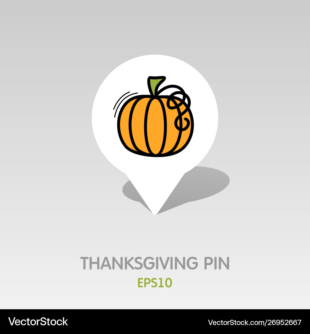 Pumpkin pin map icon harvest thanksgiving Vector Image