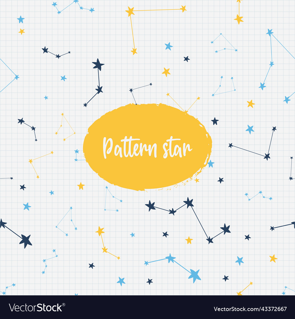 Star patterns white space sky design Royalty Free Vector