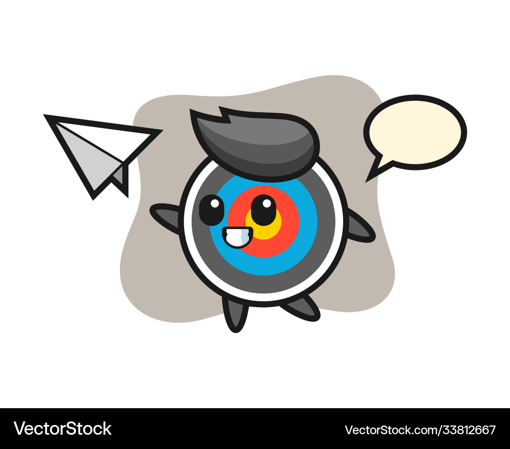 Target archery cartoon character throwing paper Vector Image