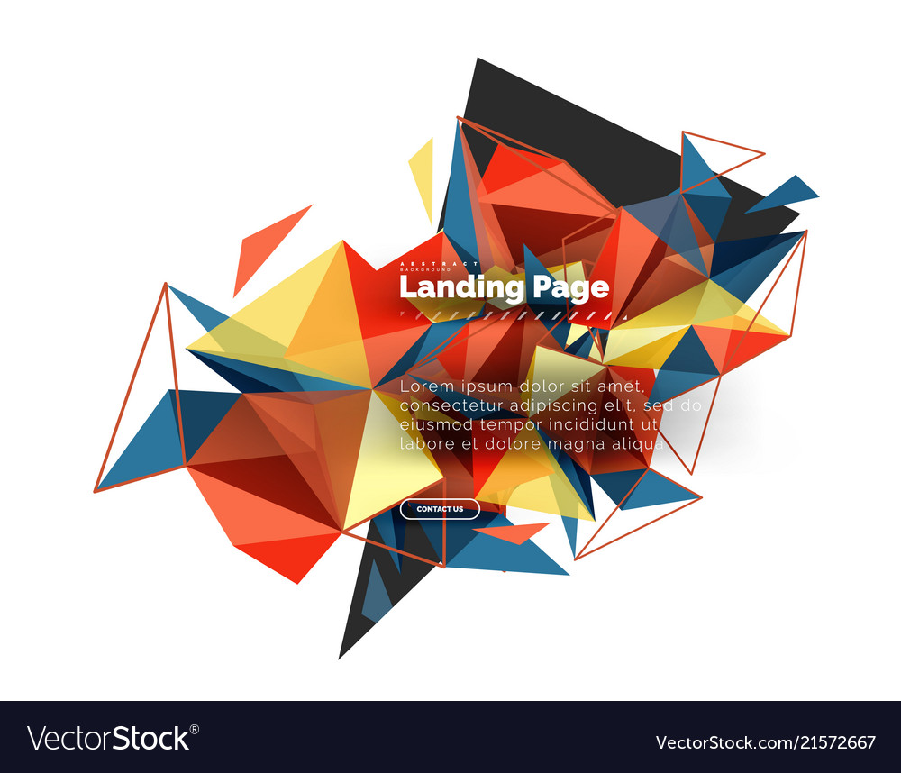 Triangular design abstract background landing Vector Image