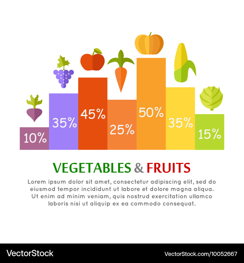 Vegetables fruits infographics concept Royalty Free Vector