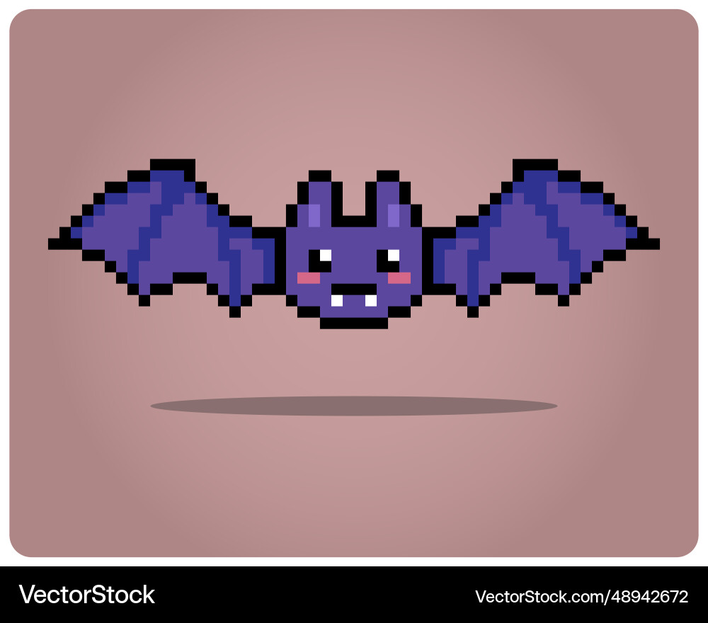 8 bit pixel of bat for game assets Royalty Free Vector Image