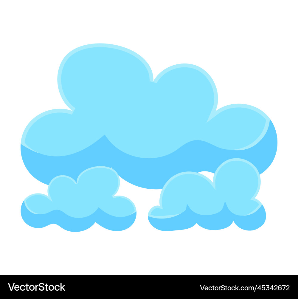 Blue cumulus or fluffy clouds overcast sign Vector Image