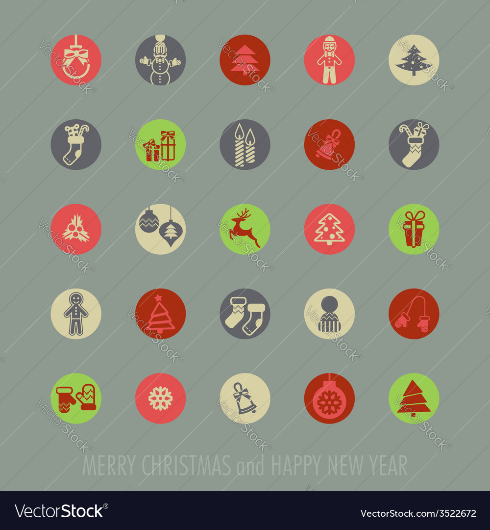 Christmas icons set Royalty Free Vector Image - VectorStock