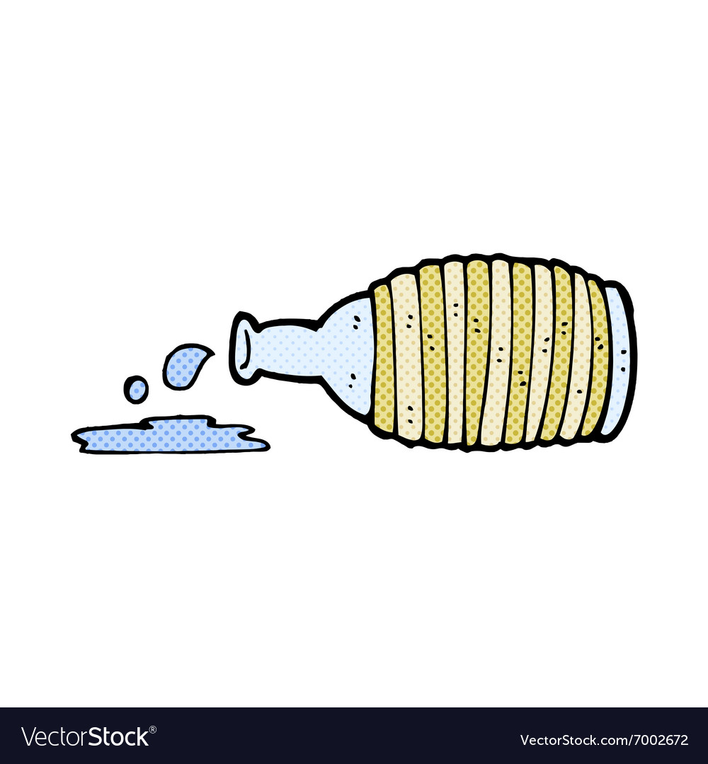 Comic Cartoon Spilled Bottle Royalty Free Vector Image