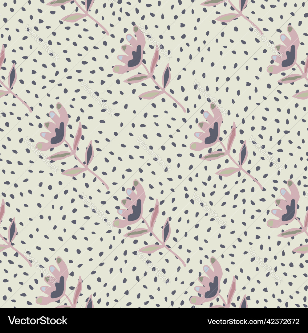 Doodle art floral seamless pattern folk flower Vector Image