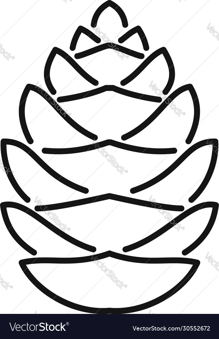 Fall Pine Cone Icon Outline Style Royalty Free Vector Image