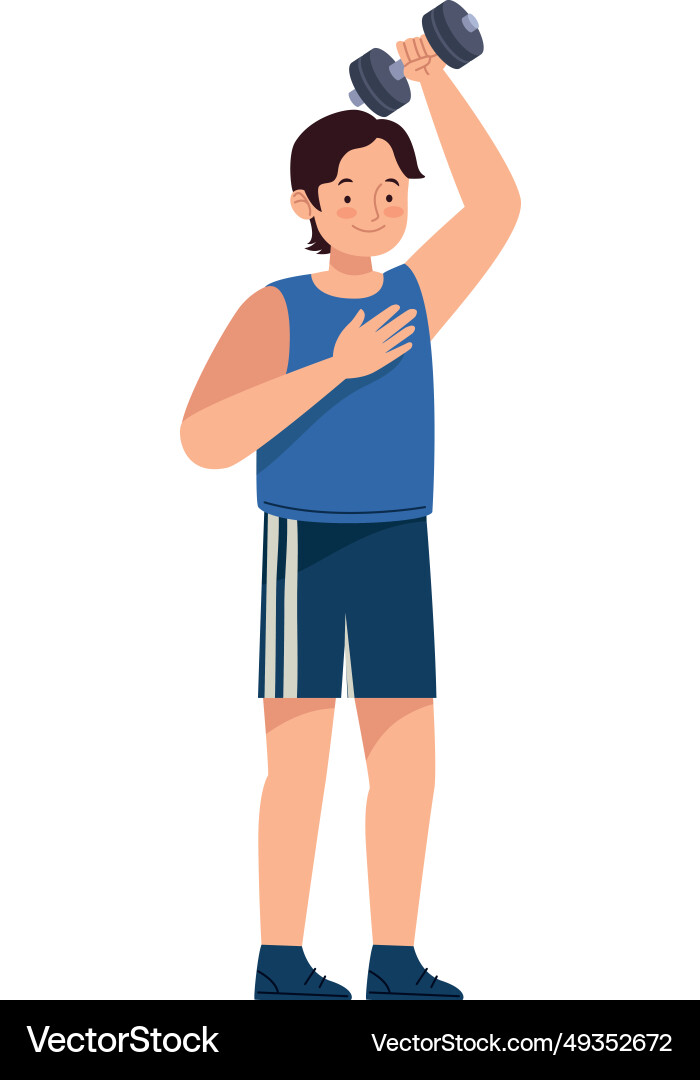 Fitness man with barbell Royalty Free Vector Image