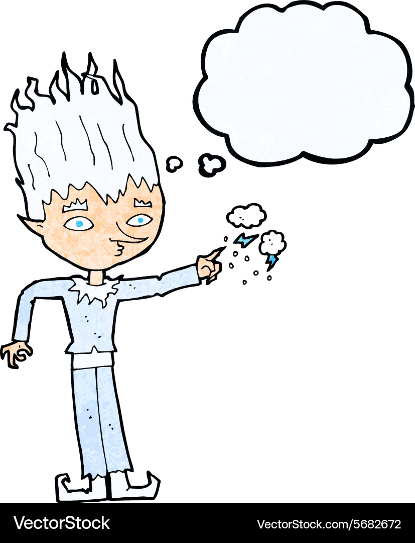 Jack frost cartoon with thought bubble Royalty Free Vector