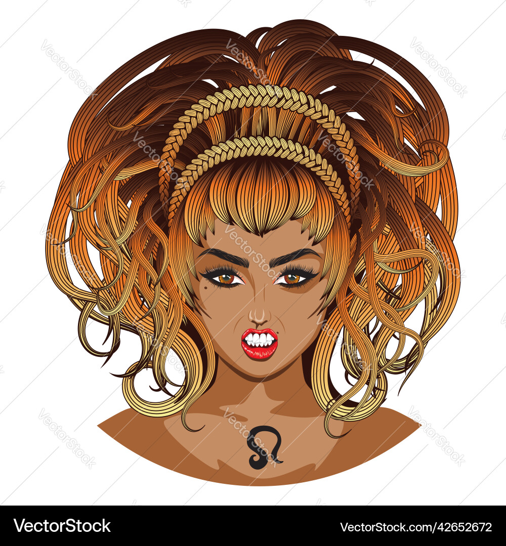 Leo girl avatar Royalty Free Vector Image - VectorStock